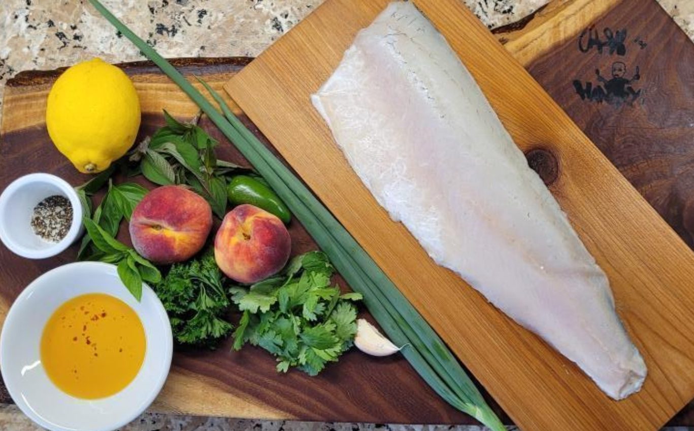 Peach Chimichurri Pickerel - Papa Earth - Fish Delivery Service